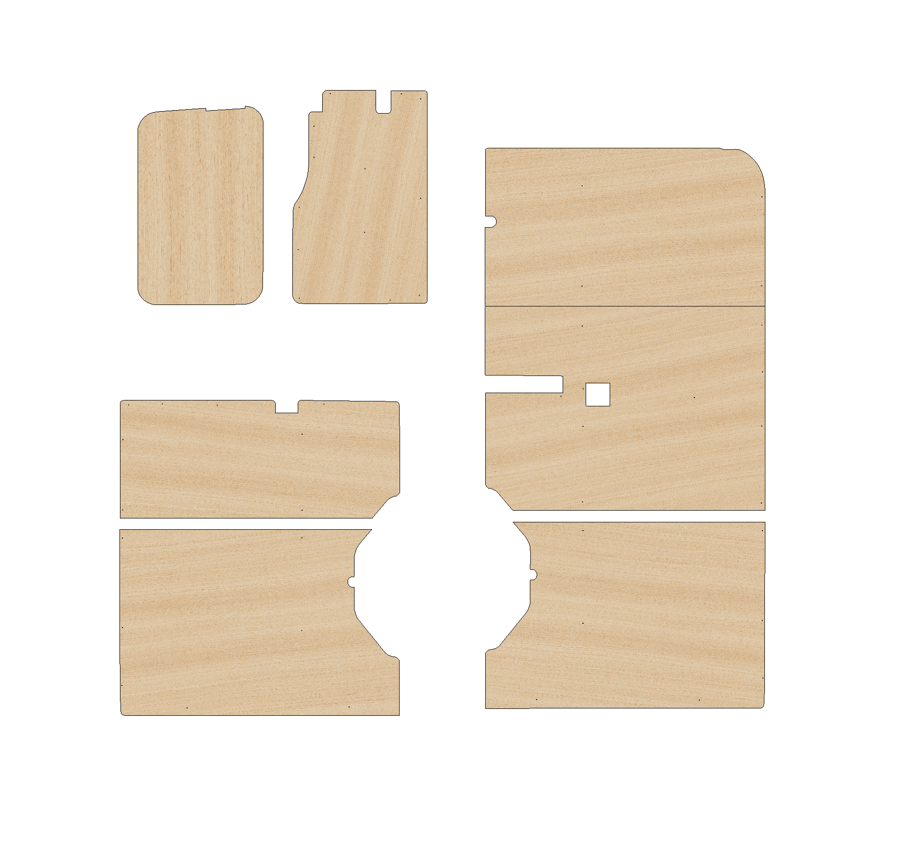 Ford Transit 2014-Present LWB L3 RWD - Side Panels Ply Lining Kit ...
