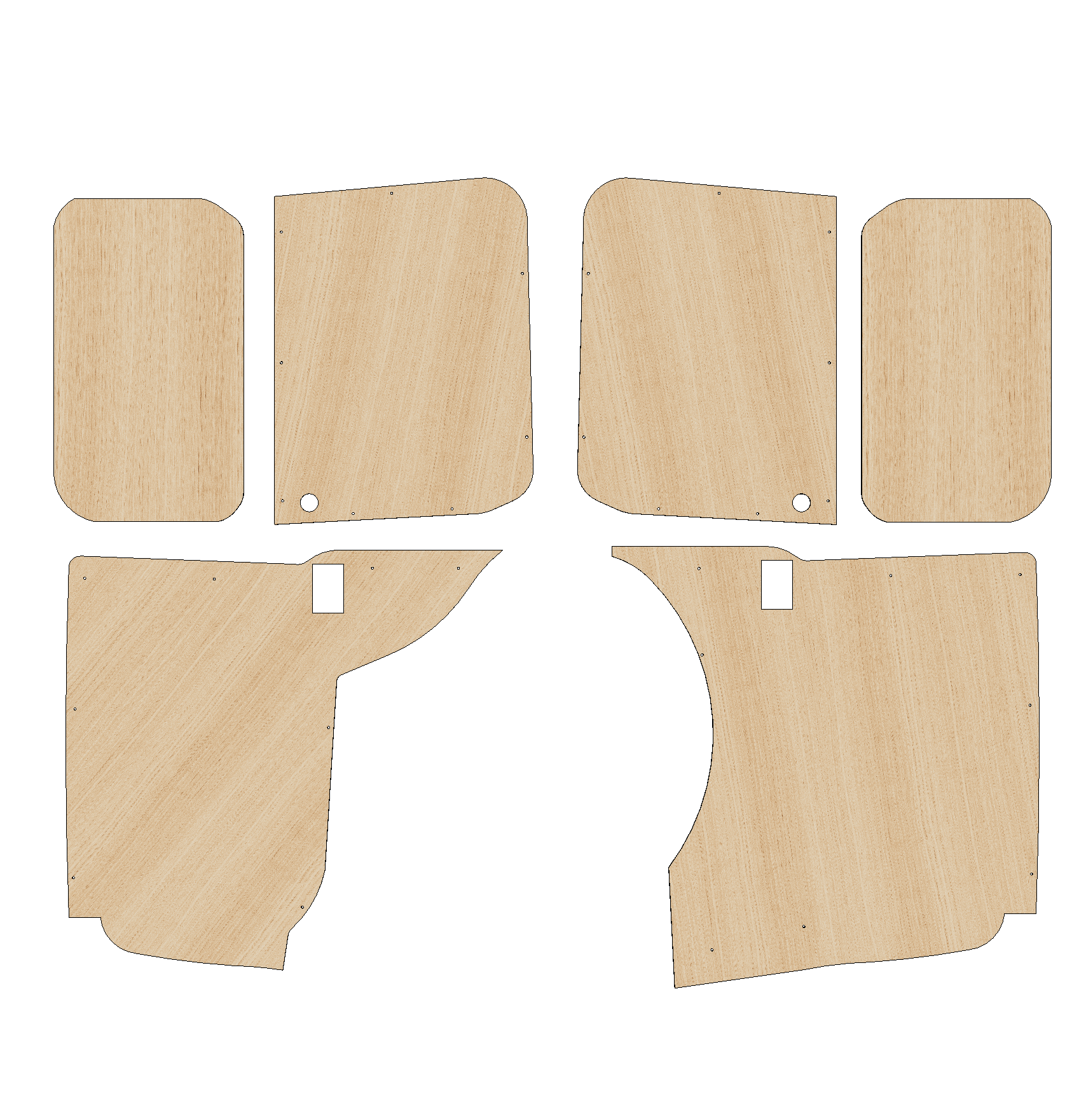 Ford Transit Connect 2021-present LWB Maxi - Side Panels Ply Lining Ki ...